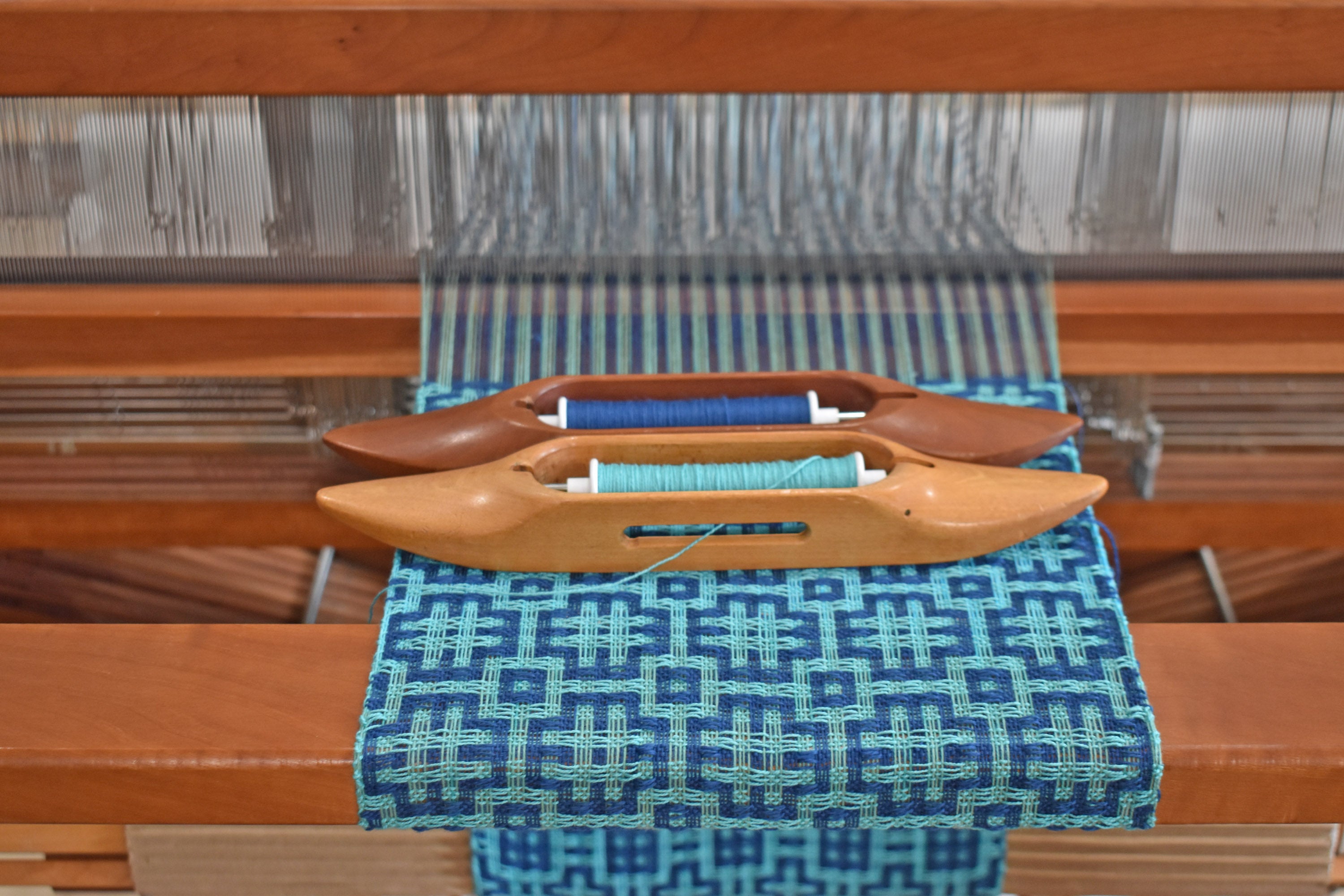 Blue + Green Hand-Painted, Handwoven Textured Scarf – Carrie Varner